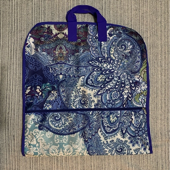 Chico's | Bags | Nwt Chicos Paisley Print Garment Bag Blue Teal White ...